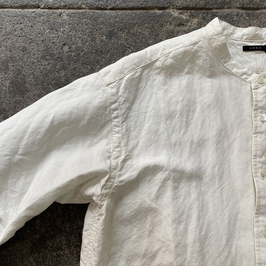 LENO BAND COLLAR SHIRT WHITE（UNISEX） | SIGNAL GARMENTS