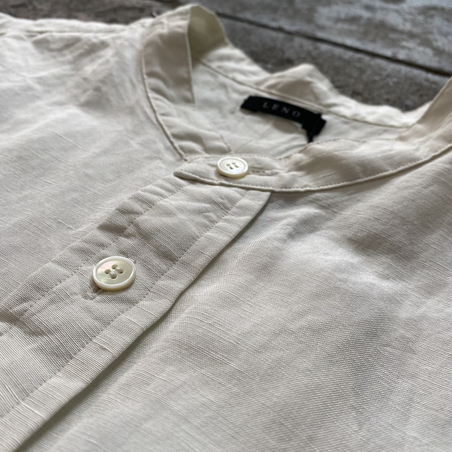 LENO BAND COLLAR SHIRT WHITE（UNISEX） | SIGNAL GARMENTS