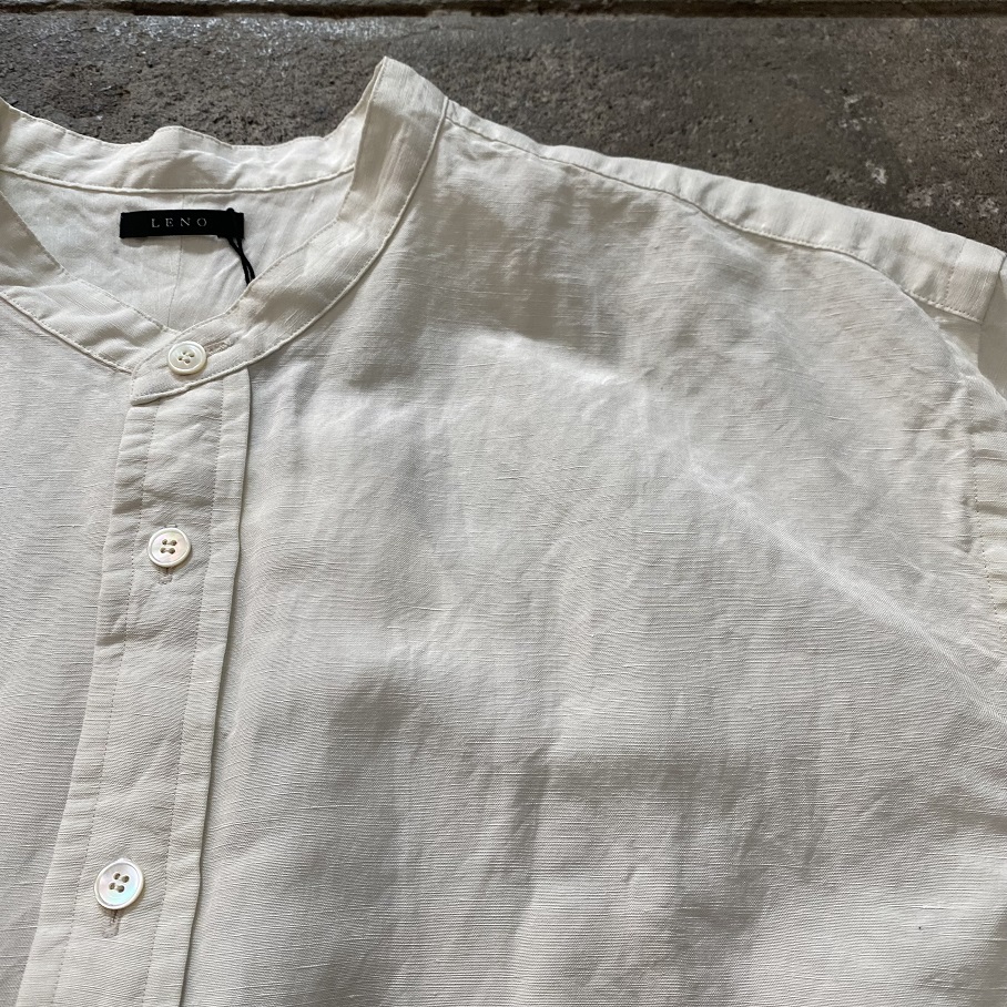 LENO BAND COLLAR SHIRT WHITE（UNISEX） | SIGNAL GARMENTS